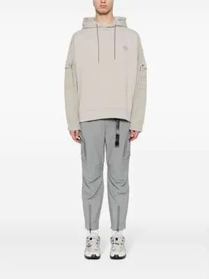 SPOONYARD Logo-appliqué Panelled Hoodie - Neutrals