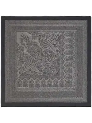 Etro Paisley-print Silk-blend Pocket Scarf - Black