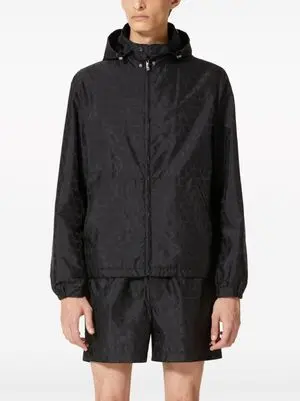 Valentino Garavani Toile Iconographe Windbreaker Jacket - Black