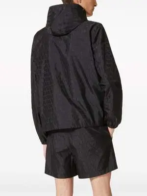 Valentino Garavani Toile Iconographe Windbreaker Jacket - Black