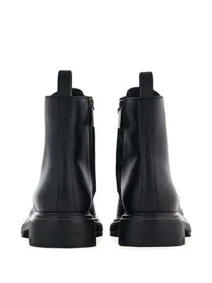 FERRAGAMO Leather Combat Boots - Black