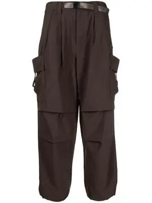 SPOONYARD Logo-appliqué Belted Cargo Trousers