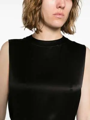 Saint Laurent Keyhole-detail Silk Tank Top - Black