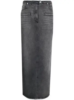 COURREGES Heritage Cut-out Stonewashed Denim Skirt