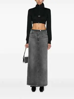 COURREGES Heritage Cut-out Stonewashed Denim Skirt