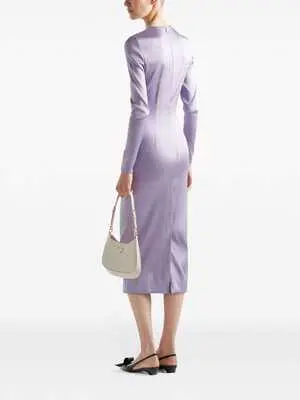Prada Logo-plaque Satin Midi Dress