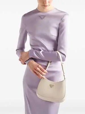 Prada Logo-plaque Satin Midi Dress