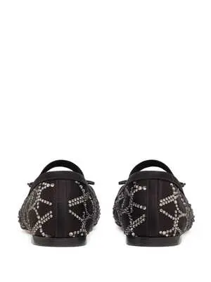 Valentino Garavani Toile Iconographe Embellished Ballerina Shoes