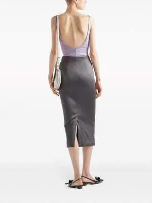Prada Satin Midi Skirt