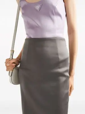 Prada Satin Midi Skirt