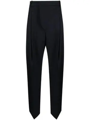 Victoria Beckham Pleat-detailing Wide-leg Trousers - Blue