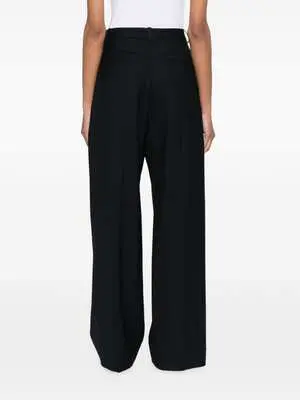 Victoria Beckham Pleat-detailing Wide-leg Trousers - Blue