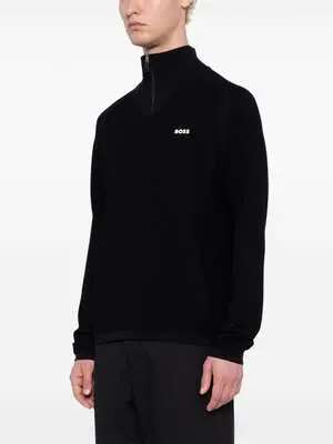 BOSS Logo-appliqué Half-zip Jumper