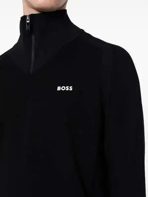 BOSS Logo-appliqué Half-zip Jumper