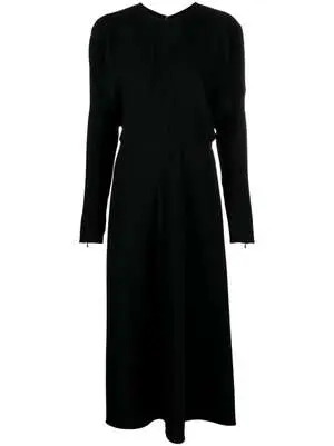 Victoria Beckham Draped Cady Midi Dress - Black