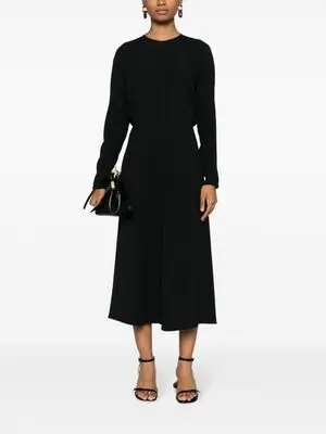 Victoria Beckham Draped Cady Midi Dress - Black