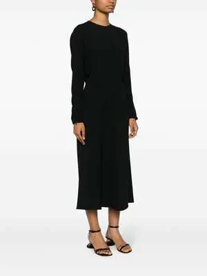 Victoria Beckham Draped Cady Midi Dress - Black