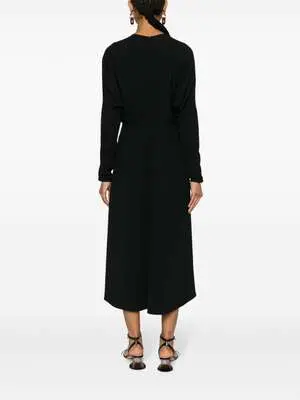 Victoria Beckham Draped Cady Midi Dress - Black
