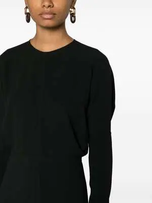 Victoria Beckham Draped Cady Midi Dress - Black