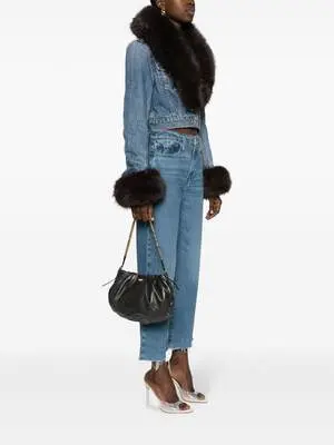 Moschino Appliqué Leather Shoulder Bag