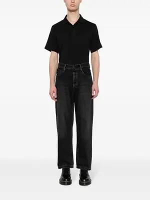 Rag & Bone Classic Flame Cotton Polo Shirt - Black