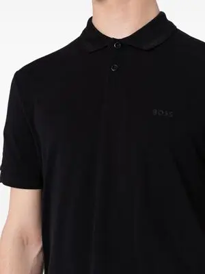BOSS Logo-embroidered Cotton Polo Shirt
