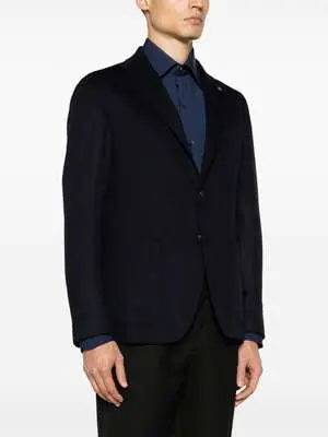 Tagliatore Single-breasted Wool Blend Blazer - Blue