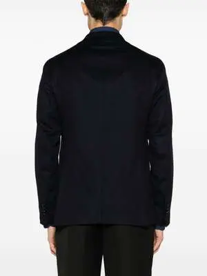 Tagliatore Single-breasted Wool Blend Blazer - Blue