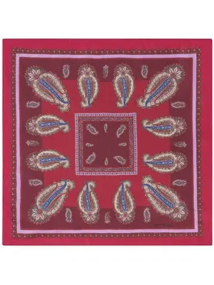 Etro Paisley-print Silk Scarf - Red