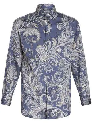 Etro Paisley-print Cotton Shirt - Blue