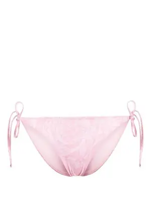 Versace Barocco-print Bikini Bottom - Pink