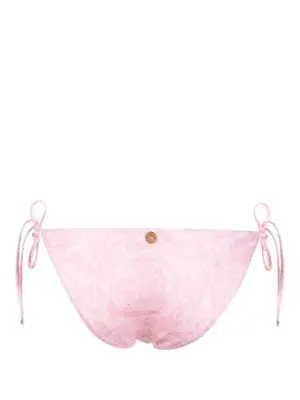 Versace Barocco-print Bikini Bottom - Pink