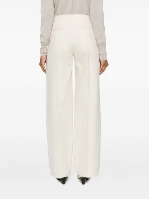 THE ROW Wide-leg Cotton-virgin Wool Trousers