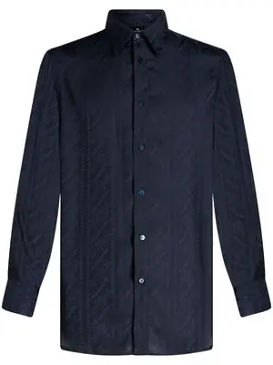 Etro Jacquard Silk Shirt - Blue