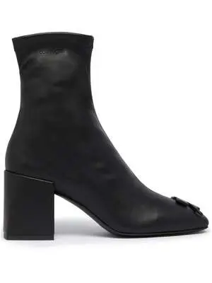 COURREGES Reedition Ac Faux-leather Ankle Boots - Black
