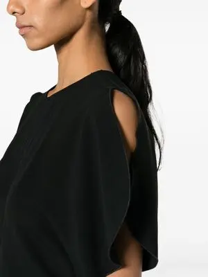 Victoria Beckham Ruched-waist Crepe Midi Dress - Black