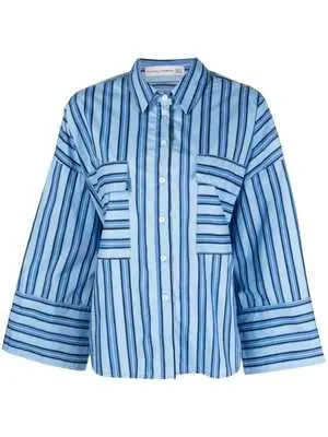 Faithfull The Brand Multi-way Striped Organic-cotton Shirt - Blue
