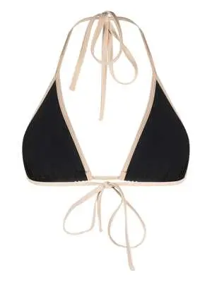 TOTEME Stripe Tie Bikini Top - Black