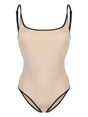TOTEME Striped-edge Swimsuit - Neutrals