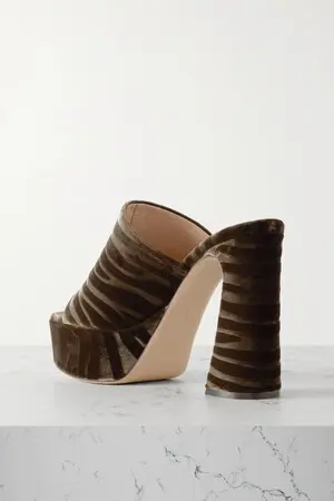 GIANVITO ROSSI Holly 120 Zebra-print Platform Mules - Neutrals