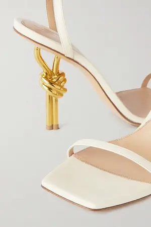 Bottega Veneta Knot Metallic Leather Sandals - Gold
