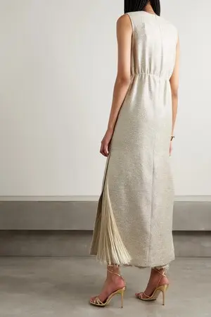 Adam Lippes Fringed Tweed Maxi Dress