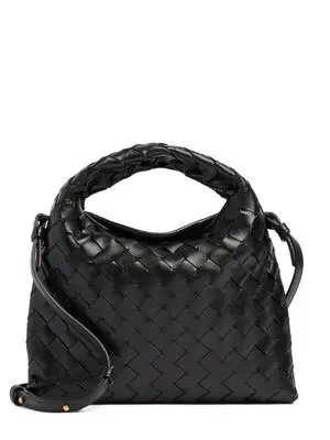 Bottega Veneta Mini Hop Leather Cross-body Bag - Black
