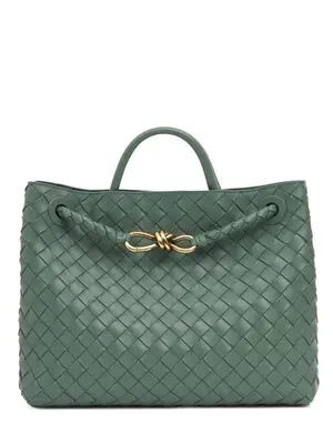 Bottega Veneta Medium Andiamo Leather Top Handle Bag Aloe