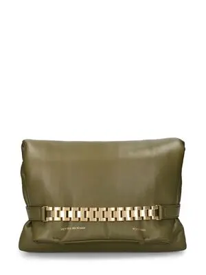 Victoria Beckham VICTORIA BECKHAM Puffy Chain Leather Shoulder Bag - Khaki