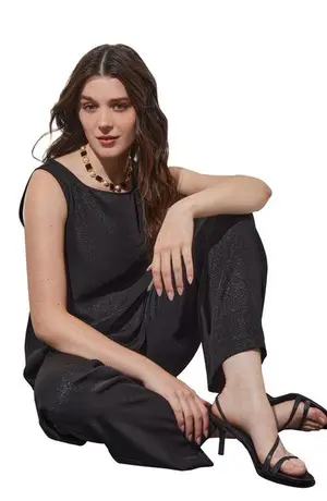 Ming Wang Shimmer Woven Tank