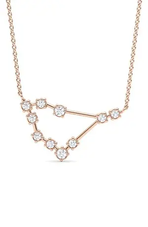 HAUTECARAT Capricorn Constellation Lab-created Diamond Necklace - 18k Rose Gold