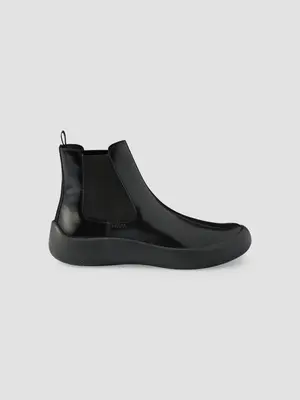 Prada Brushed Leather Chelsea Boots