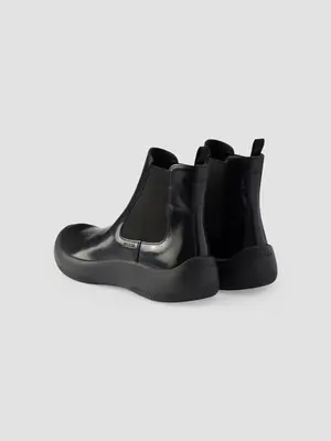 Prada Brushed Leather Chelsea Boots