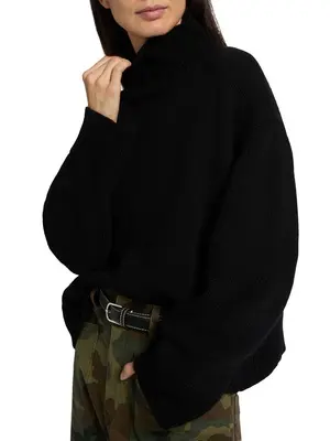 NILI LOTAN Omaria Wool Turtleneck Sweater - Black